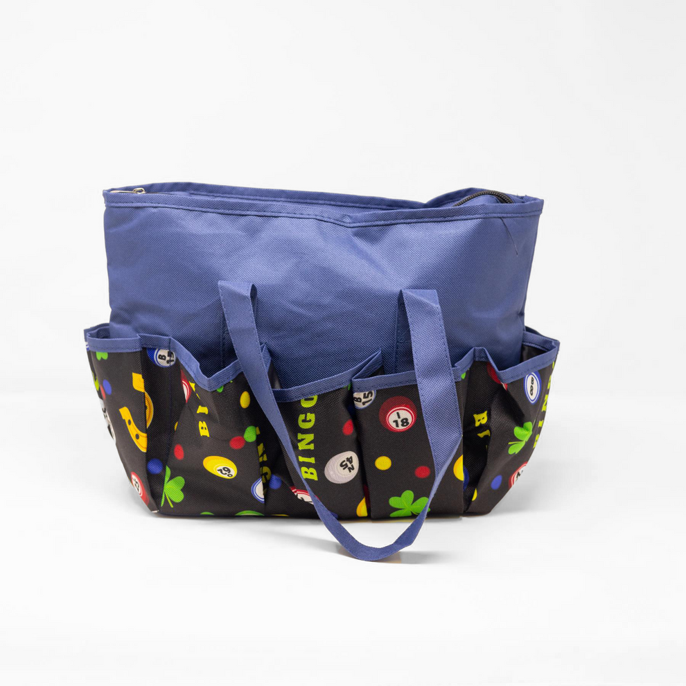 Dark Blue Cloth Bag 10 Pockets - Lucky Bingo Balls – Bingo Pro Shop